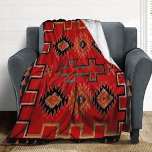 1890 Navajo Saddle Blanket Flannel Fleece Throw Blankets 50"X40" Lightweight Fluffy Winter Fall Blanket Cozy Soft Fuzzy Plush Home Decor for Couch Bed Sofa Bedroom Living Room Travel