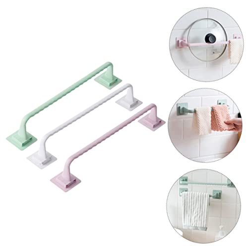 OSALADI Towel Rack Wall Towel Holder Towel Rack with Shelf Towel Organizer Holder Bathroom Towel Rail Adhesive Towel Rack Towel Rods Wall-Mounted Towel Racks Creative Versatile Rack 3pcs