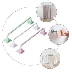 OSALADI Towel Rack Wall Towel Holder Towel Rack with Shelf Towel Organizer Holder Bathroom Towel Rail Adhesive Towel Rack Towel Rods Wall-Mounted Towel Racks Creative Versatile Rack 3pcs