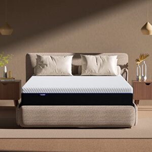 moonslide memory foam mattress 10 inch king cooling gel cloud feeling, 7 zone high density certified foam