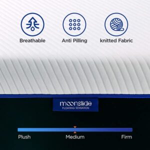 moonslide Memory Foam Mattress 10 Inch King Cooling Gel Cloud Feeling, 7 Zone High Density Certified Foam