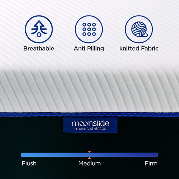 moonslide Memory Foam Mattress 10 Inch King Cooling Gel Cloud Feeling, 7 Zone High Density Certified Foam