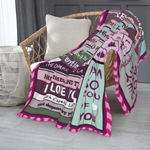 to My Mom Love Letter Throw Blanket Ultra Soft Warm Cozy Lightweight Microfiber Blankets Flannel Sherpa Fuzzy Fluffy Plush Throws for Sofa Couch Bedding All Season 60"x50"