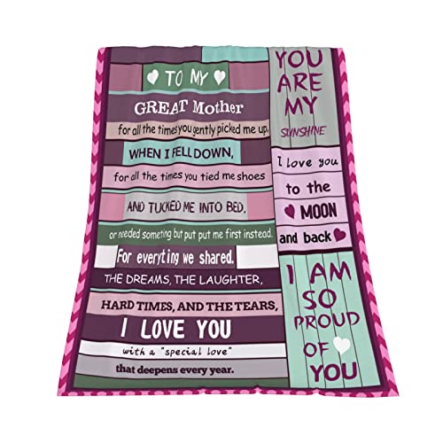 to My Mom Love Letter Throw Blanket Ultra Soft Warm Cozy Lightweight Microfiber Blankets Flannel Sherpa Fuzzy Fluffy Plush Throws for Sofa Couch Bedding All Season 60"x50"