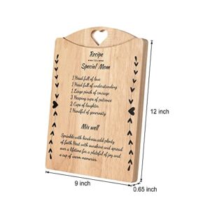 VINETEN Gifts for Mom - Cutting Board Engraved with "Recipe Mom" Verse - Mother's Day Gift for Mom from Daughter or Son - 13 Inch Personalized Birthday Gift for Women