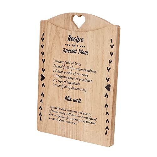 VINETEN Gifts for Mom - Cutting Board Engraved with "Recipe Mom" Verse - Mother's Day Gift for Mom from Daughter or Son - 13 Inch Personalized Birthday Gift for Women