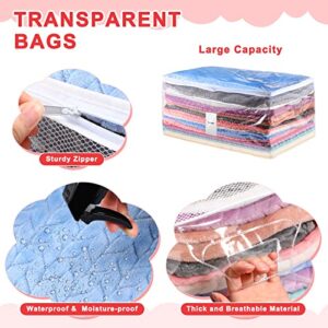 9 Pcs 80L Clear Storage Bags Clothing Storage Cubes Organizer Blanket Storage Bags with Zipper and Handles Large Waterproof for Comforters, Blankets, Bedding, 26 x 16 x 12 Inch