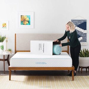 Linenspa 3 Inch Convoluted Gel Swirl Memory Foam Mattress Topper - Promotes Airflow - Relieves Pressure Points - Twin