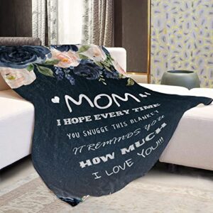 FJTP Blanket for Mom,Mom Birthday Gifts from Daughter Son,Mother's Day Mom Blankets,Fuzzy Warm and Cozy Starry Sky Watercolor Rose Letter Throw Blanket for Couch Bed Living Room 80"x60"