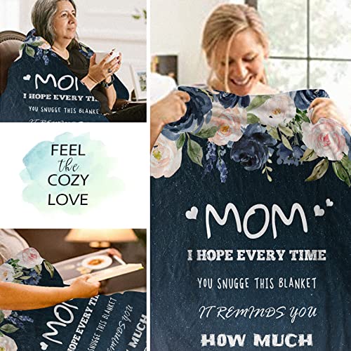 FJTP Blanket for Mom,Mom Birthday Gifts from Daughter Son,Mother's Day Mom Blankets,Fuzzy Warm and Cozy Starry Sky Watercolor Rose Letter Throw Blanket for Couch Bed Living Room 80"x60"