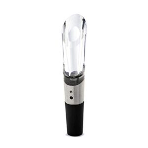 rabbit wine aerator and pourer, 1.1 x 1.1 x 5.2 inches, clear/stainless steel