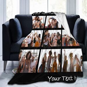 UMBOLIBOGO Custom Blanket Family Picture Personalized Photos Text Collage Customized Picture Throws Blankets for Couple Lover Adults Family Birthday