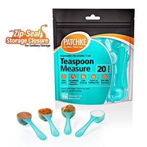 Disposable Teaspoon Measuring Spoons - Coffee Scoop Measure, Fits in Spice Jars [20 Pack - 5 ml]