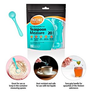 Disposable Teaspoon Measuring Spoons - Coffee Scoop Measure, Fits in Spice Jars [20 Pack - 5 ml]