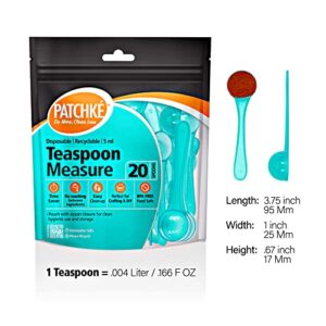 Disposable Teaspoon Measuring Spoons - Coffee Scoop Measure, Fits in Spice Jars [20 Pack - 5 ml]