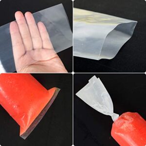 200 Pcs Ice Pop Bags, Disposable Popsicle Bags for Adults Kids, Plastic Ice Candy Bags with Funnel for Making Ice Pop, Yogurt, Ice Candy(2.4 x 11.8 In)