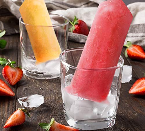 200 Pcs Ice Pop Bags, Disposable Popsicle Bags for Adults Kids, Plastic Ice Candy Bags with Funnel for Making Ice Pop, Yogurt, Ice Candy(2.4 x 11.8 In)