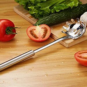 Pasta Fork, Pasta Spoon, Spaghetti Sever, Durable Stainless Steel Pasta Server, Spaghetti Spoon Server, Heat Resistant, 12 inch