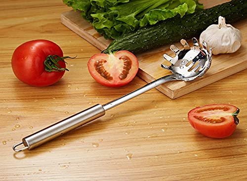 Pasta Fork, Pasta Spoon, Spaghetti Sever, Durable Stainless Steel Pasta Server, Spaghetti Spoon Server, Heat Resistant, 12 inch