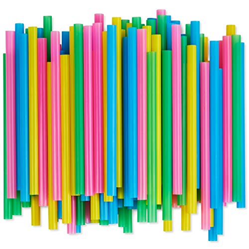 Jumbo Smoothie Straws Extra Wide - Individually Wrapped 100 Pack, BPA Free Milkshake Straw 0.47" Multi Colored Large Disposable For Boba Tea, Extra Durable Thick Restaurant Quality - by DuraHome