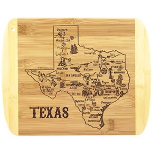 totally bamboo a slice of life texas state serving and cutting board, 11" x 8.75"