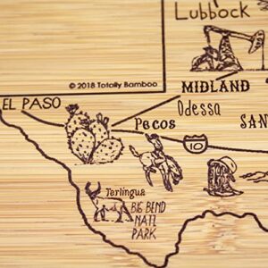 Totally Bamboo A Slice of Life Texas State Serving and Cutting Board, 11" x 8.75"