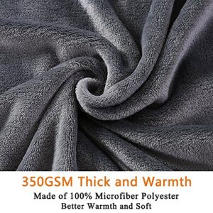 SOFTCARE Soft King Size Summer Blanket All Season 350GSM Thicken Warm Fuzzy Microplush Lightweight Thermal Fleece Blankets for California King/Cal King Oversized Bed Sofa Dark Grey 90"*108"