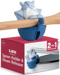 new!!! bjorn viking spoon holder by ototo - spoon rest for stove top, kitchen utensil holder, silicone spoon rest - small kitchen gadgets, fun kitchen gadgets