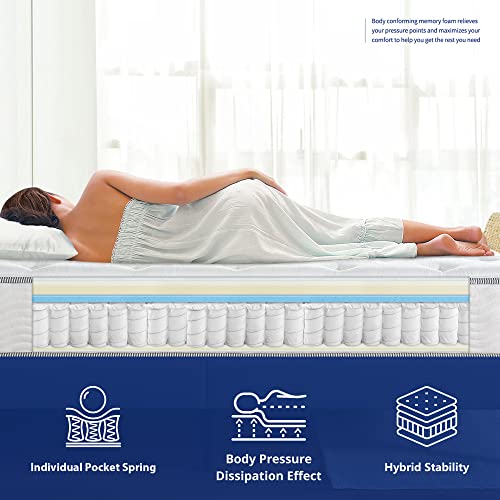 Olee Sleep 10 inch Milk Way Gel Infused Tight Top Hybrid Pocket Spring Mattress (Queen)