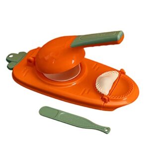 2 in 1 dumpling maker machine, 2023 new kitchen dumplings making tool, manual dough presser dumpling wrappers press wrapper for dumplings, wonton(orange)