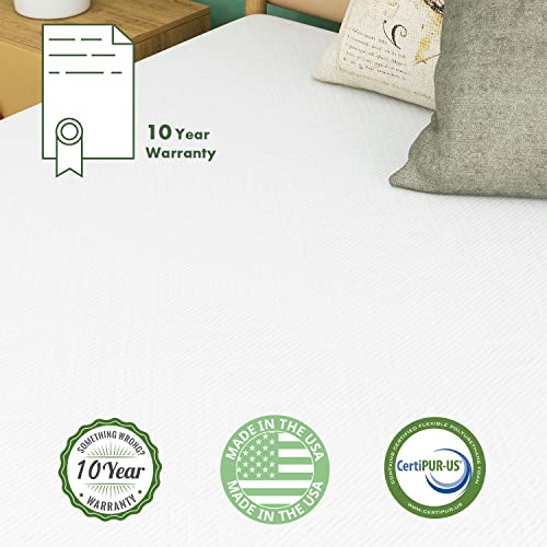 wOod-it Twin Mattress in a Box, 8 inch Mattresses Made in USA Green Tea Gel Memory Foam Mattress for Kids Bed -Bunk Beds/Trundel Beds, CertiPUR-US Certified, Medium Firm, White