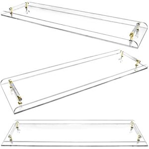 Clear Acrylic Bathtub Caddy Tray with Gold Handles for Luxury Bathroom Bathtub, 31 x 9 Inch