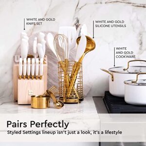 Gold Measuring Cups and Spoons Set - Stackable, Stylish, Sturdy 8-Piece Gold Measuring Cups and Gold Measuring Spoons Set - Cute Measuring Cup Set, Gold Kitchen Accessories, Gold Kitchen Utensils