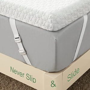 RV Short Queen Mattress Topper Memory Foam 4-Inch, Assile Dual-Layer Bed Topper with Breathable Removable Cover, Medium Firm Foam Mattress Pad