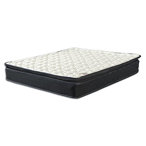 Treaton Medium Firm Pillow Top Hybrid Mattress Individually Wrapped Pocket Coil Spring, King Black