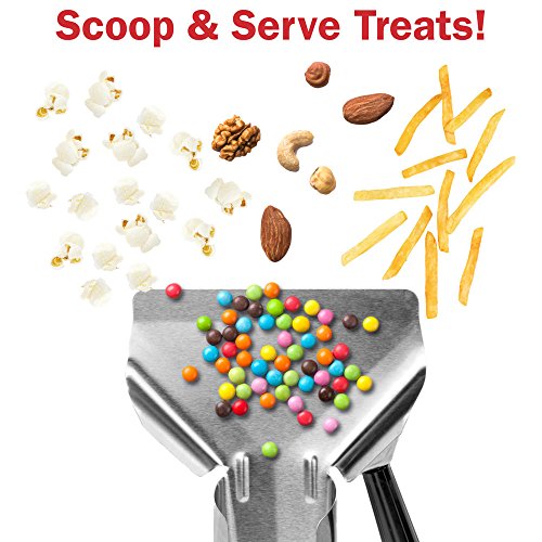 Stainless Steel Popcorn Scoop – Easy Fill Tool for Bags & Boxes, Great Utility Serving Scooper for Snacks, Desserts, Ice, & Dry Goods by Back of House Ltd.