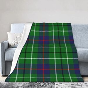 fleece blanket throw blanket, clan duncan tartan lightweight blanket for sofa, couch, bed, camping, travel - super soft cozy microfiber blanket 80"x60"