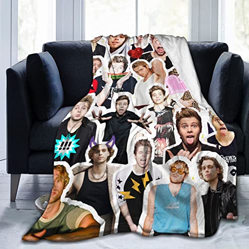 Blanket Luke Hemmings Soft and Comfortable Warm Fleece Blanket for Sofa,Office Bed car Camp Couch Cozy Plush Throw Blankets Beach Blankets