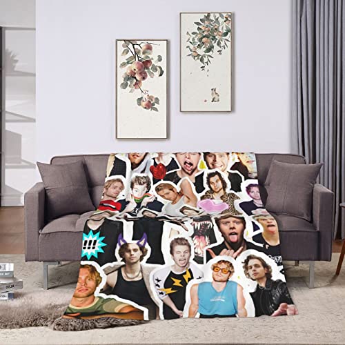 Blanket Luke Hemmings Soft and Comfortable Warm Fleece Blanket for Sofa,Office Bed car Camp Couch Cozy Plush Throw Blankets Beach Blankets