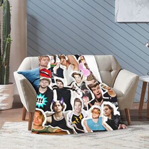 Blanket Luke Hemmings Soft and Comfortable Warm Fleece Blanket for Sofa,Office Bed car Camp Couch Cozy Plush Throw Blankets Beach Blankets