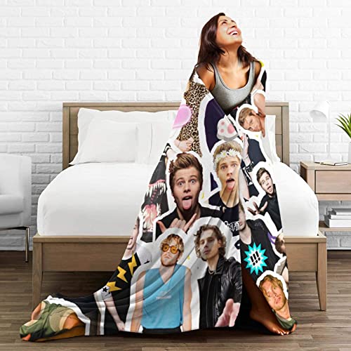 Blanket Luke Hemmings Soft and Comfortable Warm Fleece Blanket for Sofa,Office Bed car Camp Couch Cozy Plush Throw Blankets Beach Blankets