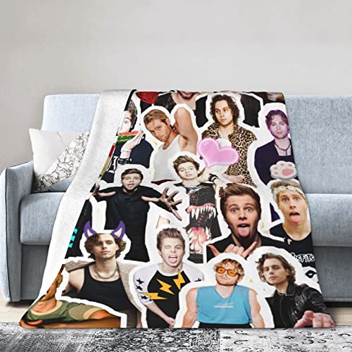 Blanket Luke Hemmings Soft and Comfortable Warm Fleece Blanket for Sofa,Office Bed car Camp Couch Cozy Plush Throw Blankets Beach Blankets