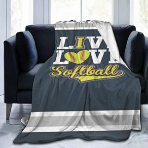 feim-ao ive love - softball blanket premium microfiber fleece blanket super soft cozy warm bed blanket couch decorative throw blankets for living room bedroom dorm