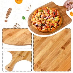 ALLWINNER Bamboo Pizza Peel 12 inch Premium Wooden Pizza Peels for Making Pizza, Pizza Cutting Board 2 Pack