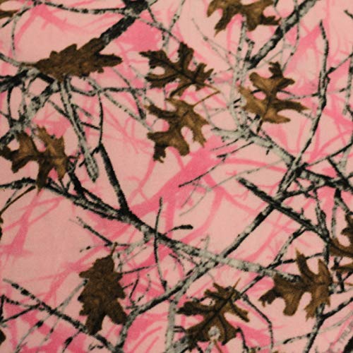 Camouflage Conceal Pink Fleece Throw Blanket with Finished Edges