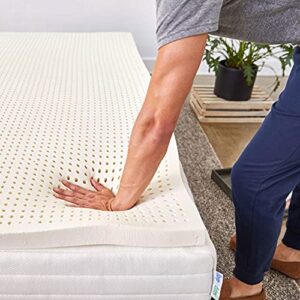 Pure Green Natural Latex Mattress Topper - Firm - 2 Inch - Queen Size (GOLS Certified Organic)