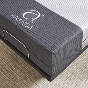 Blissful Nights 13" Ananda Cool Gel and Pearl Infused Hybrid Mattress with Head Tilt Adjustable Bed Base Combo Set (Queen)