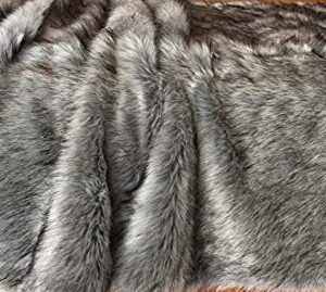 Luxury Fake Fox Fur Throw Blanket Fox Faux Fur Throw Blanket Gray 79"x90" Queen Size Fake Fur Throw Blanket