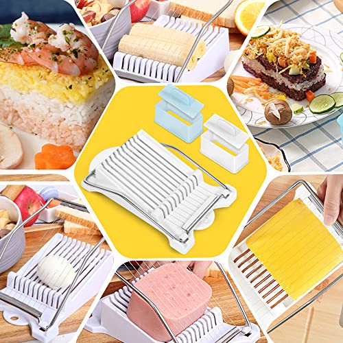 2 Pcs Musubi Mold Musubi Maker Kit and 1 Pc Slicer Luncheon Meat Hot Dog Slicer Musubi Press Sushi Rice Mold for Kitchen, Restaurant, Home