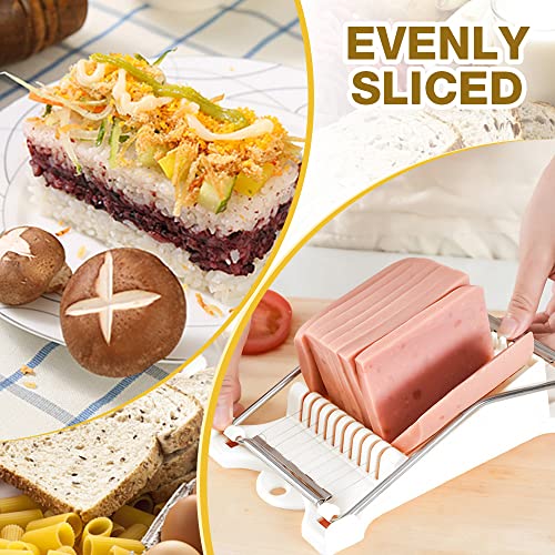 2 Pcs Musubi Mold Musubi Maker Kit and 1 Pc Slicer Luncheon Meat Hot Dog Slicer Musubi Press Sushi Rice Mold for Kitchen, Restaurant, Home